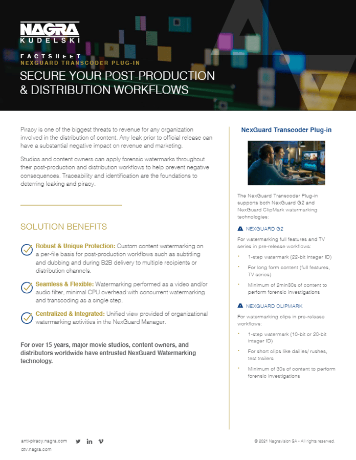 NexGuard Transcoder plugin