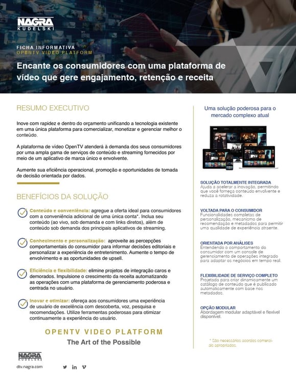 NAGRA - OpenTV Fact sheet Portuguese